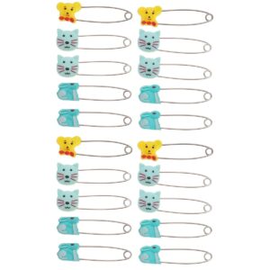 toddmomy 20pcs safety brooch pin heavy duty blanket pins animal badge pin for diaper laundry safety pin