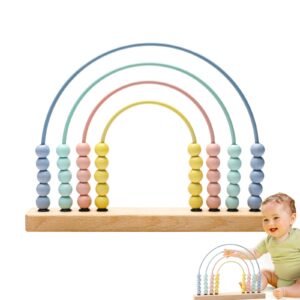 ibwaae wooden rainbow abacus beads counting toys kids early math skills montessori educational learning games for toddler