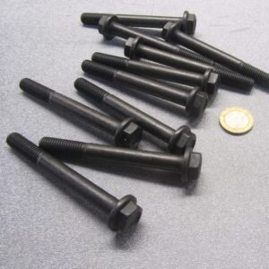 Class 10.9 Black Oxide Steel Flange Bolts M10 x 1.5 mm x 90 mm Long PT 10 pcs