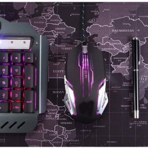 SMSOM Gaming Keyboard and Mouse Set, Mechanical Gaming Keyboard, RGB LED Backlit - 104 Keys, Wired USB Keyboards for PC Gamer Computer Desktop (Black)