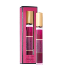 victoria's secret bombshell passion eau de parfum rollerball, notes of sparkling cassis, queen peony & fuchsia rose, travel size mini perfumes for women (0.23 oz)