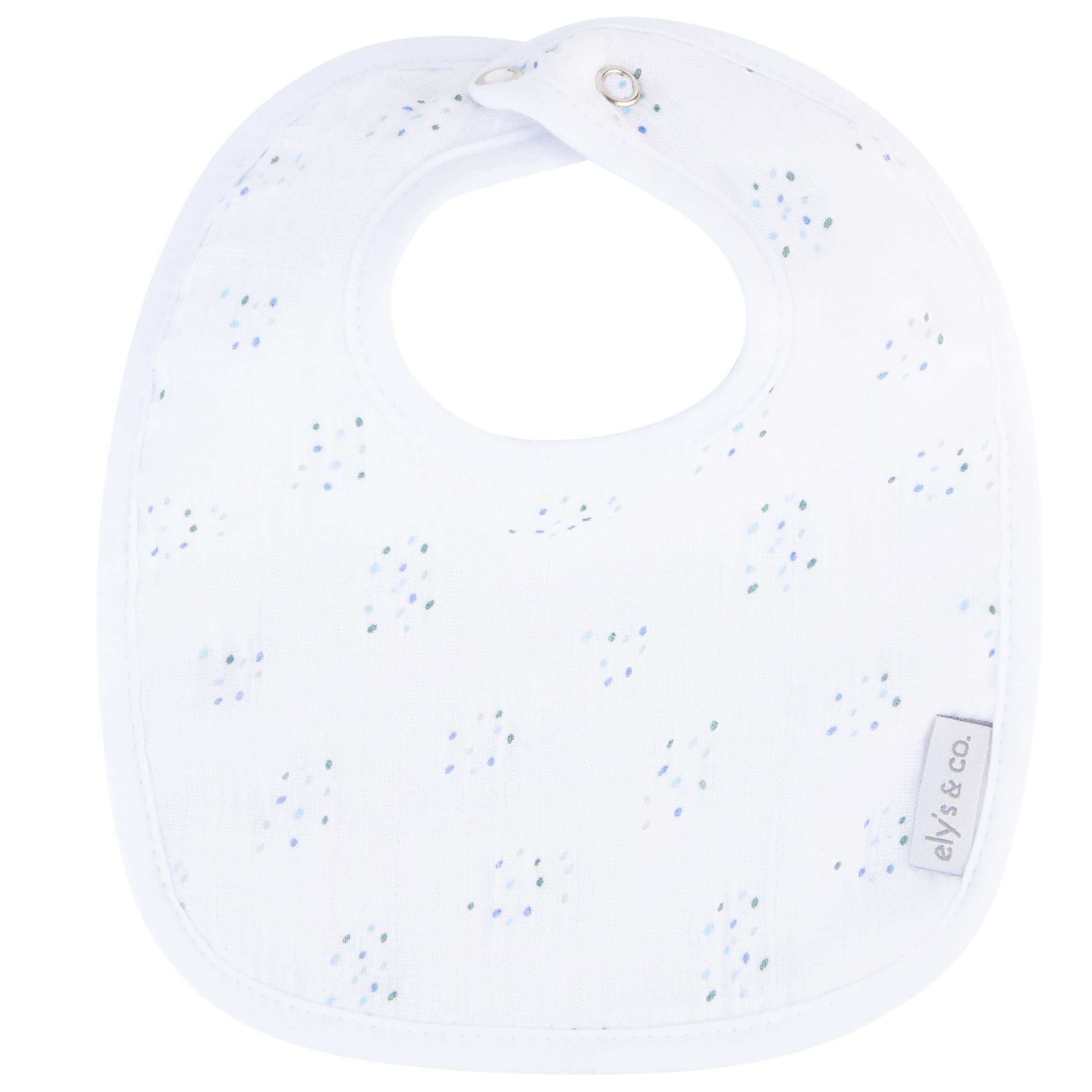 Ely's & Co. 100% Cotton Muslin Bib with Terry lining Soft & Absorbent for Infants, Adjustable Snaps 3 Pack 0-6 Months