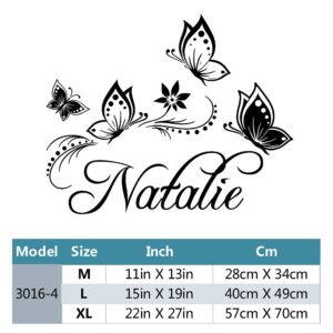 ZIHENG Butterfly Custom Name Wall Art Decal Wall Stickers PVC Material Kids Room Nature Decor Removable Decor Wall Decals