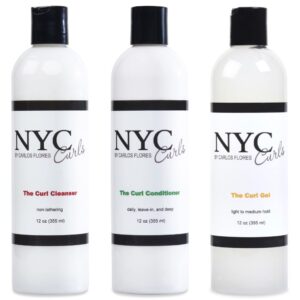 nyc curls the curl collection (sulfate free cleanser, silicone free conditioner, & light to medium hold gel)