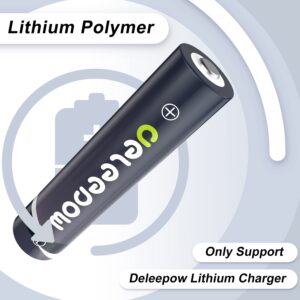 Deleepow Rechargeable AAA Batteries Lithium 1200mWh AAA Batteries Rechargeable 1.5V 1500 Cycle(Only Batteries)