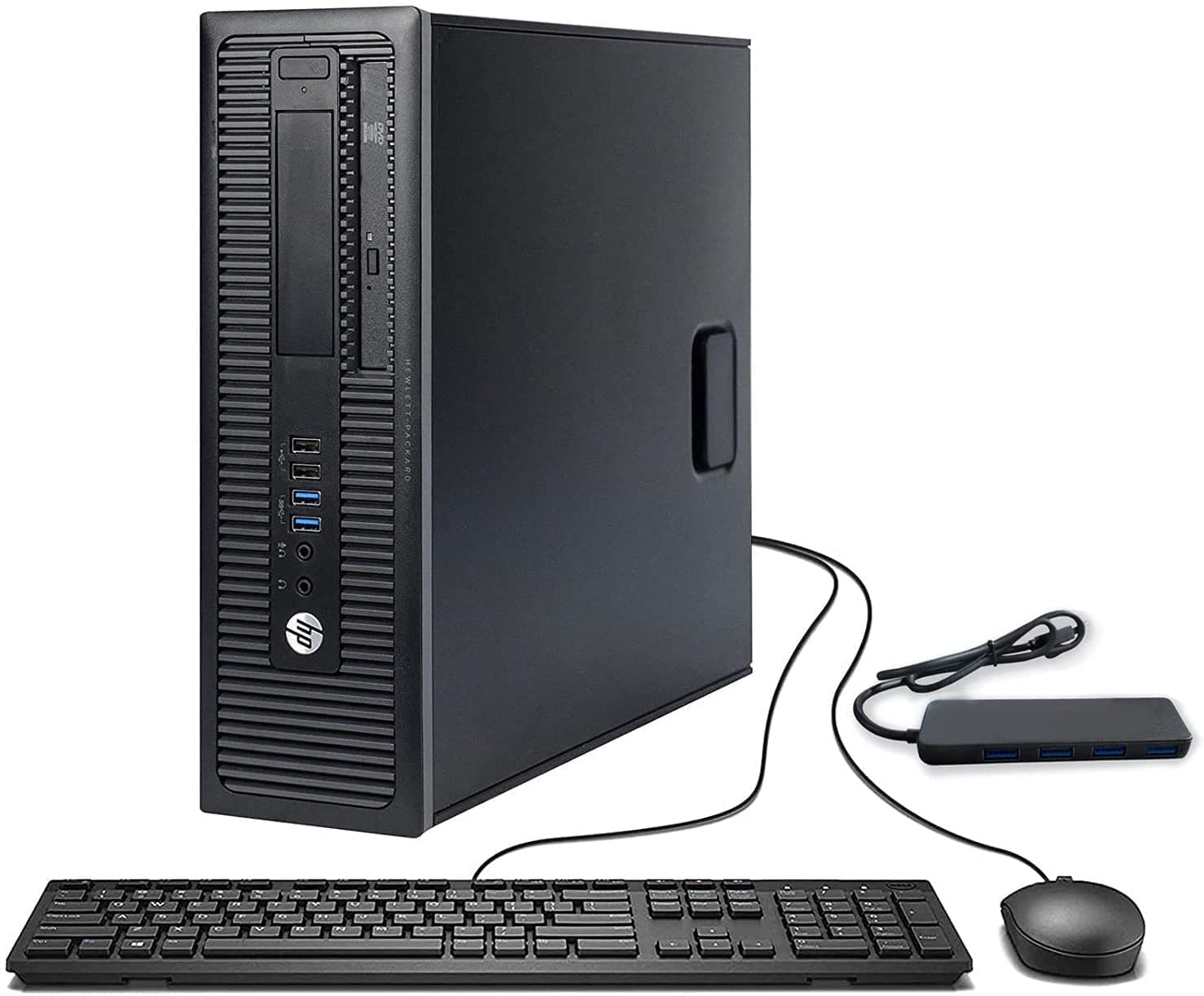 HP Desktop Computer PC Small Form Factor Intel Core i5-4th Gen, 16 GB RAM 512 GB SDD, Keyboard and Mouse, Wi-Fi Bluetooth,New 24 Monitor, 4 in 1 USB Hub, 16 GB Flash Drive Windows 10 Pro (Renewed)