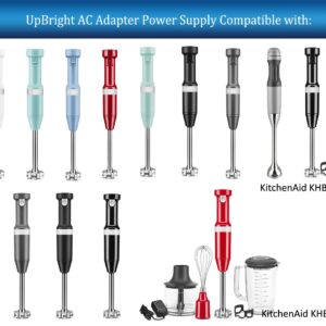 UpBright AC Adapter Compatible with KitchenAid KHBBV53 KHBBV53DG KHBBV53BM KHBBV53VB KHBBV53ER KHBBV53OB KHBBV53PA KHBBV53WH KHBBV83 KHBBV83BM KHBBV83DG KHBBV83OB KHBBV83PA Blender 8V DC 12Wh Charger