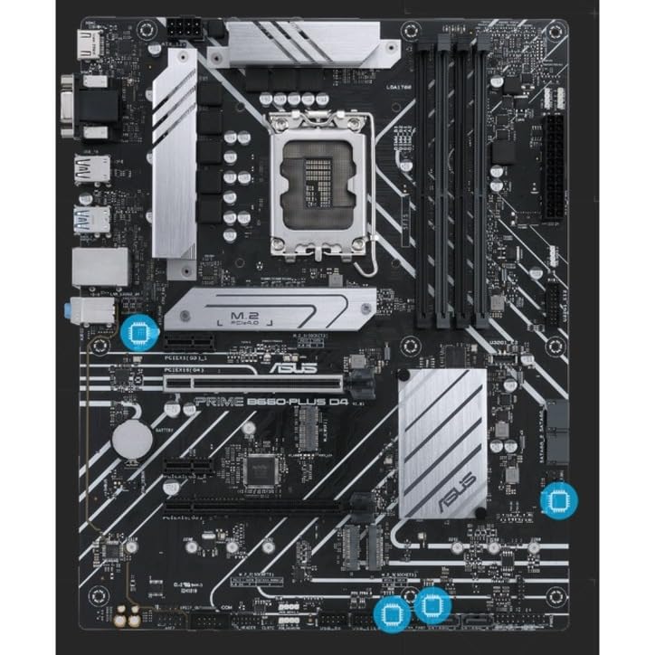 ASUS Prime B660-PLUS D4 LGA 1700(Intel 12th Gen) ATX Motherboard(PCIe 4.0, DDR4,3xM.2 Slots, 2.5Gb LAN, Rear USB 3.2 Gen 2x2 Type-C, Front USB 3.2 Gen 1 Type-C, Thunderbolt 4 Header Support)