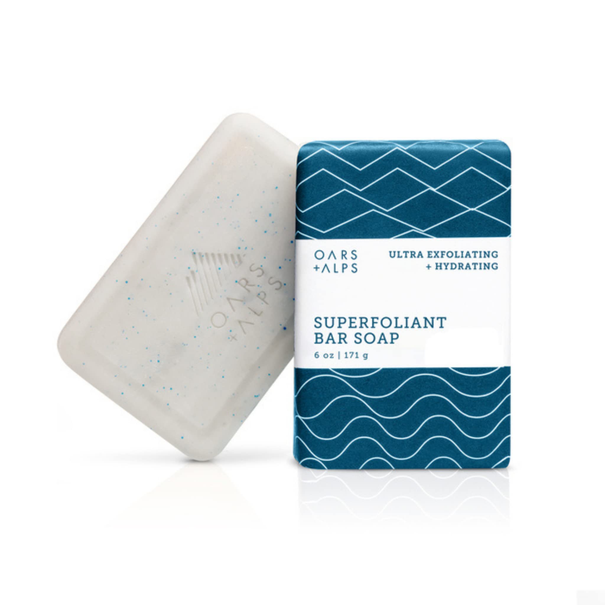 Oars + Alps Superfoliant Exfoliating Men's Bar Soap, Dermatologist Tested and Made with Clean Ingredients, Travel Size, 1 Pack, 6 Oz