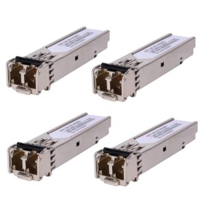 4 Pack 1.25G 850nm Multimode SFP LC Transceiver Fiber Module 550 Meters 1000Base-SX LC MMF for Cisco GLC-SX-MMD/SX-MM/SFP-GE-S,Fortinet,Ubiquiti UniFi UF-MM-1G,Mikrotik S-85DLC05D Meraki MA-SFP-1GB-SX