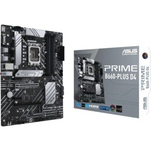 ASUS Prime B660-PLUS D4 LGA 1700(Intel 12th Gen) ATX Motherboard(PCIe 4.0, DDR4,3xM.2 Slots, 2.5Gb LAN, Rear USB 3.2 Gen 2x2 Type-C, Front USB 3.2 Gen 1 Type-C, Thunderbolt 4 Header Support)