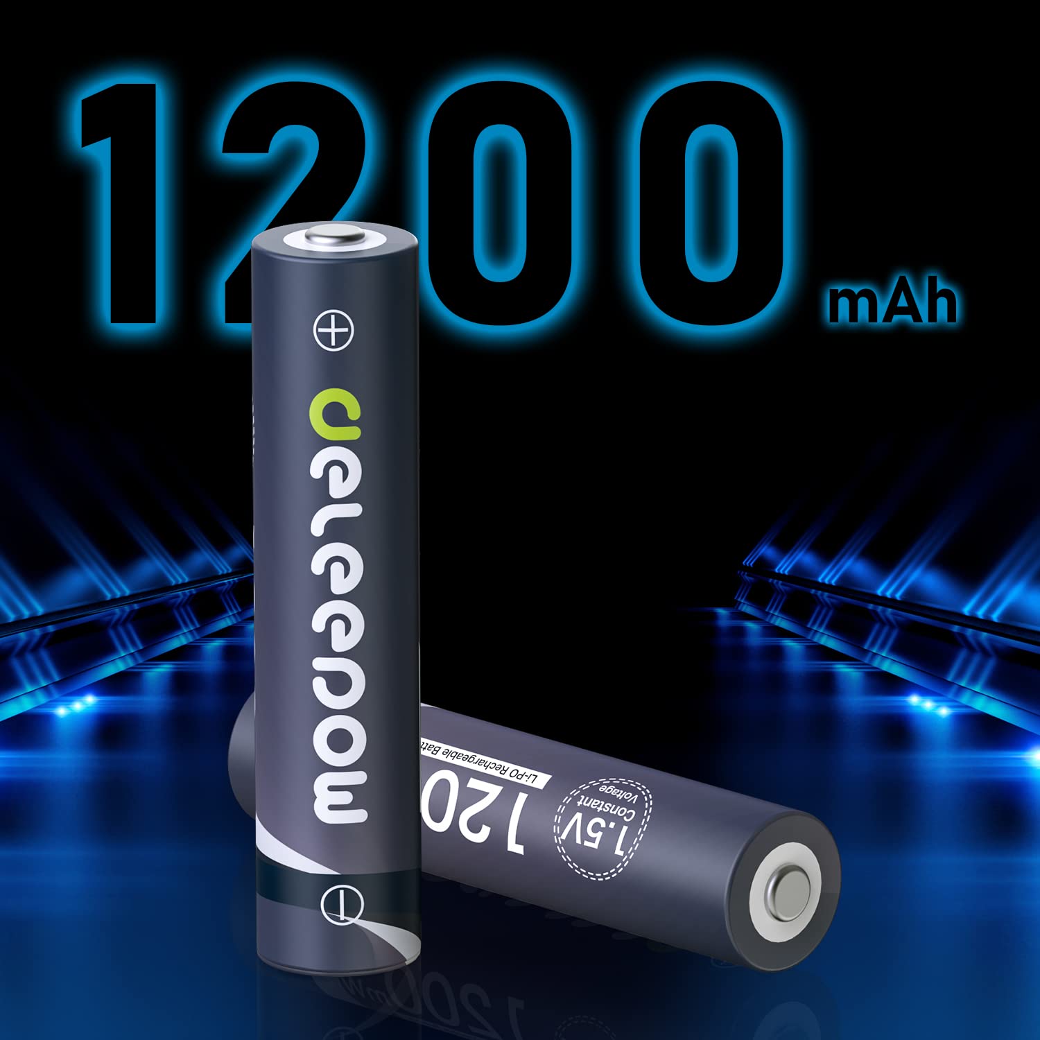 Deleepow Rechargeable AAA Batteries Lithium 1200mWh AAA Batteries Rechargeable 1.5V 1500 Cycle(Only Batteries)