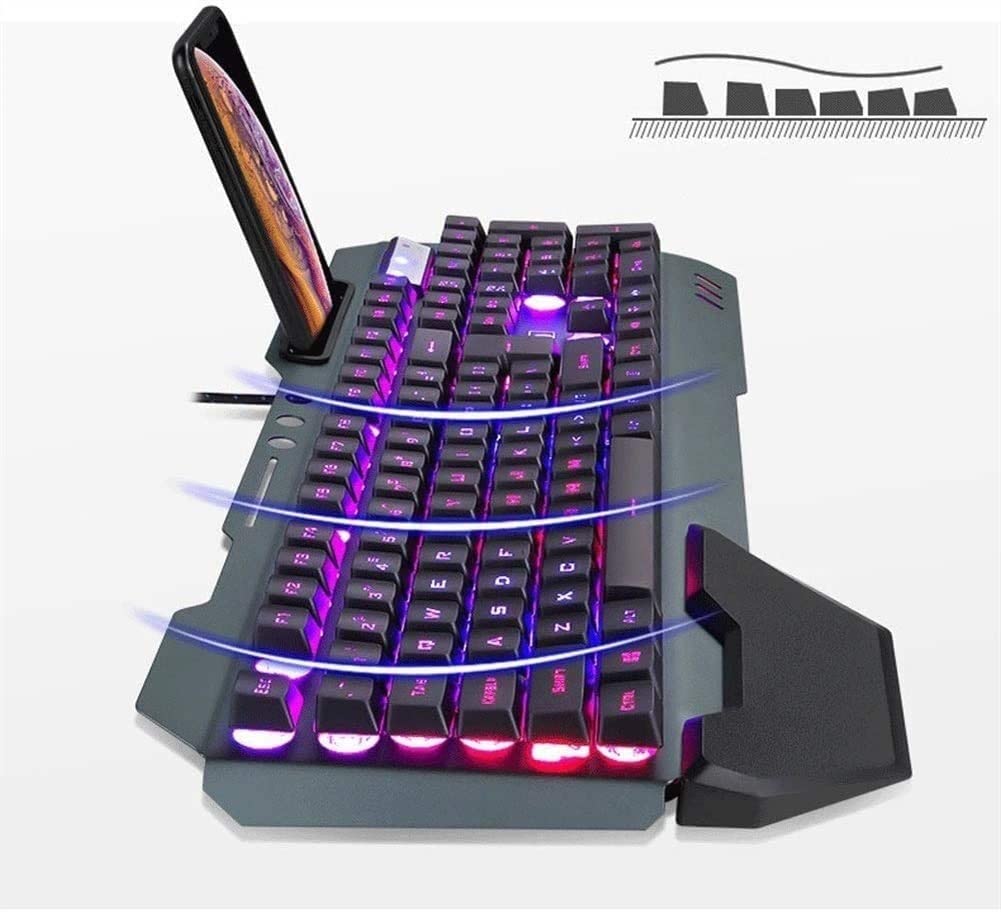 SMSOM Gaming Keyboard and Mouse Set, Mechanical Gaming Keyboard, RGB LED Backlit - 104 Keys, Wired USB Keyboards for PC Gamer Computer Desktop (Black)