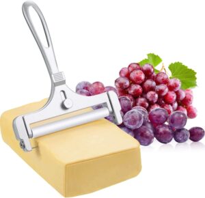 stainless steel wire cheese slicer adjustable thickness cheese cutter for soft, semi-hard cheeses kitchen cooking tool