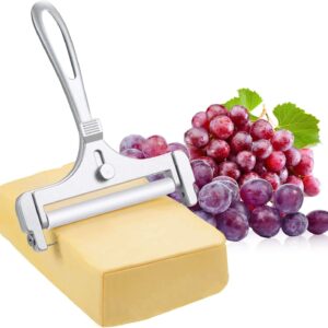 Stainless Steel Wire Cheese Slicer Adjustable Thickness Cheese Cutter for Soft, Semi-Hard Cheeses Kitchen Cooking Tool