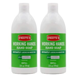 o'keeffe's working hands moisturizing hand soap, 25 ounce bottle refill, unscented (pack of 2)