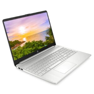 HP 15.6 HD Touchscreen Laptop, AMD 8-Core Ryzen 7 5700U, 12GB DDR4 RAM, 256GB SSD, AMD Radeon Graphics, Wi‑Fi 6, Bluetooth 5.2, Windows 11 Home, Silver, Bundle with TSBEAU USB Hub + USB Light