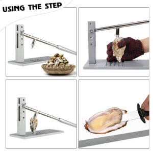 AUTOENERGY Oyster Shucker Tool Set, Stainless Steel Oyster Clam Opener Machine Including Knives, Glove and g-Clip, Heavy Duty Oyster Sheller Practical Tool for Hotel Family Buffet