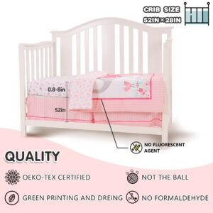 Honkaii Crib Bedding Set for Boys or Girls 3 Piece (3-Pink-Bella)