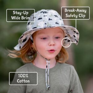 JAN & JUL Adjustable Foldable Toddler Boy UPF Sun-Hat, Breathable Cotton (M: 6-24 Months, Blue Whale)