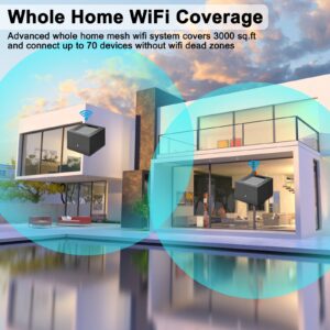 Whole Home Mesh WiFi System 1200Mbps Dual Band - Up to 3000 Sq.ft Coverage and Connect up to 70 Devices, Mesh Router for Wireless Internet, WiFi Router/Extender Replacement - 2 Pack