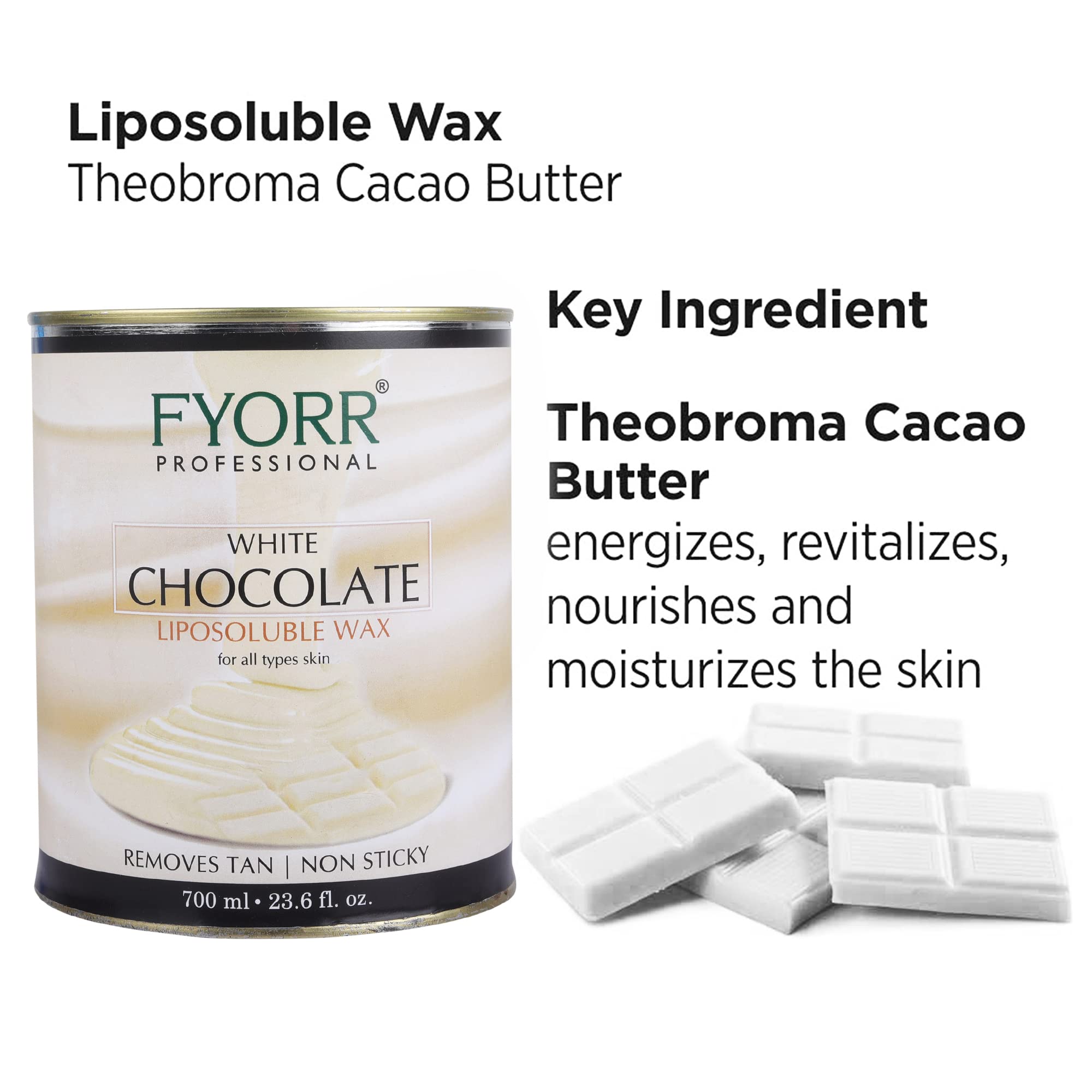 FYORR Liposoluble Milk Body Wax Less Painful Hair N Tan Removal Wax (Milk Wax) (White Chocolate) (700ML) (1.54LB)