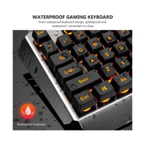 HHWKSJ Gaming Keyboard and Mouse Combo,LED Rainbow Backlit USB Wired Computer Keyboard 104 Key,Spill-Resistant Design,Ergonomic Wrist Rest Keyboard Mouse Set for Windows PC Gamer. (Color : A)