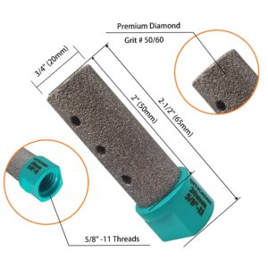 GYTYCATAH Diamond Finger Milling Bits, 3/4" (20mm) Diamond Milling Bits for Existing Holes Enlarging Shaping Trimming in Tile Marble Glass Granite Ceramic 5/8"-11 Threads (Blue)