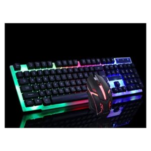 HHWKSJ Gaming Keyboard and Mouse,USB Wired Backlit Gaming Mouse and Keyboard Combo, llumination Keyboard and Mouse Set for Game and Work