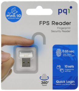 pqi dufpsl2 usb fingerprint key,usb dongle,supports windows hello,360° fingerprint sensor, domestic support, silver