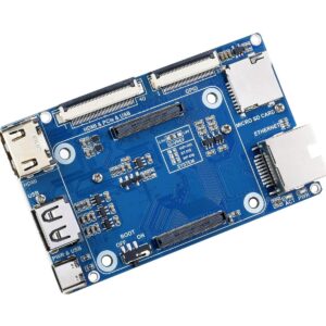 Binocular Camera Base Board + Interface Expander for Raspberry Pi Compute Module 4,Dual 8MP Camera 4K Gigabit ETH and Interfaces to Connect 40PIN GPIO HAT,M.2 Slot for SSD or Communication Module