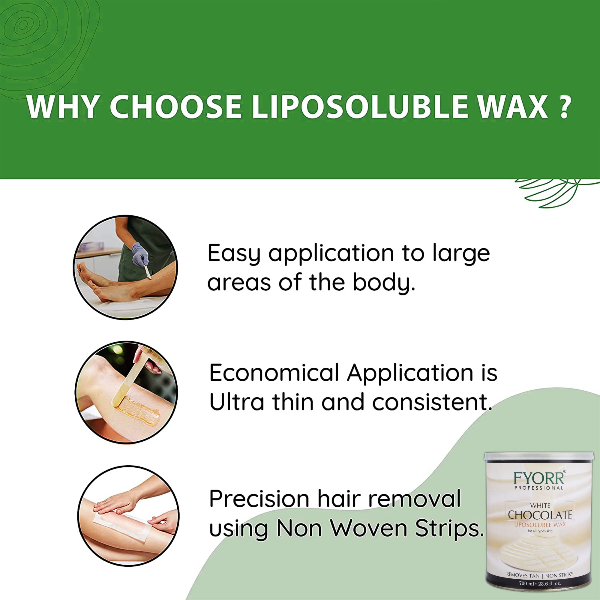 FYORR Liposoluble Milk Body Wax Less Painful Hair N Tan Removal Wax (Milk Wax) (White Chocolate) (700ML) (1.54LB)