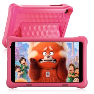 8 inch tablet for kids, android 10 kids tablet with parental control, kidoz installed, 4000 mah, hd display, 32gb, dual camera, wifi, bluetooth, google play, children tablet with shockproof case, pink