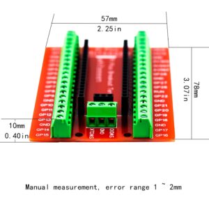 jujinglobal RPi PICO Breakout Board Module Soldered with Terminal Block 3.81mm Compatible with Raspberry PI PICO