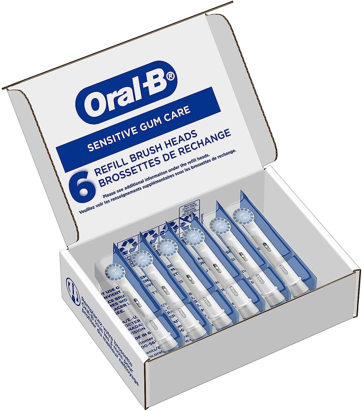 Oral-B Sensitive Gum Care Replacement Brush Heads for an Oral-B Electric Toothbrush, Pack of 6