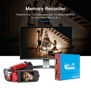 TreasLin Video Tape to Digital CVBS S-VIDEO HDMI Capture Video Digital Format from VCR's, AV, RCA, 8mm Film Hi8 Tape Player Cassette Camcorder Mini Dv Old Music Player