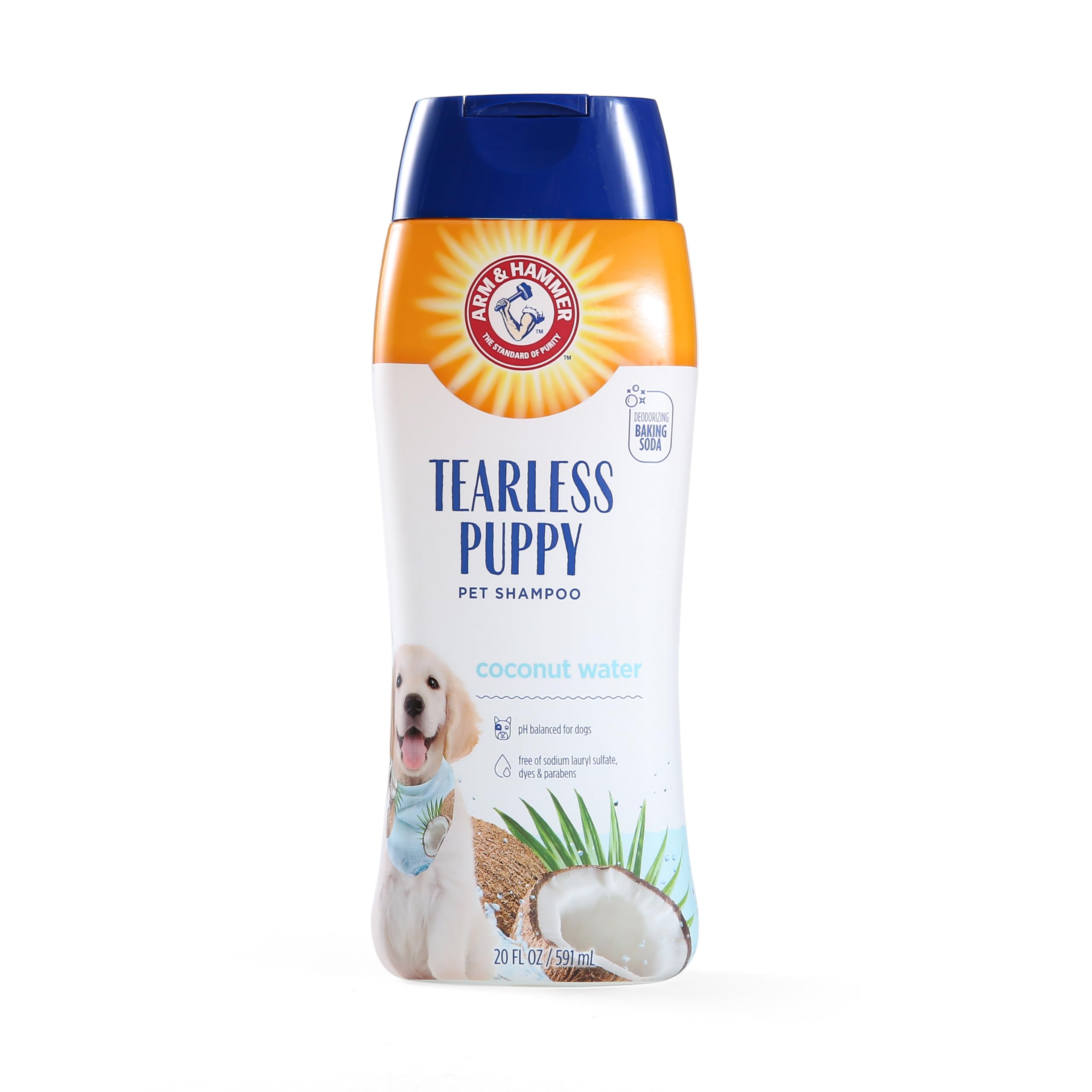 Arm & Hammer for Pets Tearless Puppy Shampoo | Gentle & Effective Tearless Shampoo for All Dogs & Puppies | Coconut Water Scent Your Dog Will Love, 20 Ounces - 2 Pack