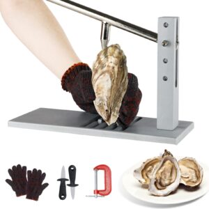 autoenergy oyster shucker tool set, stainless steel oyster clam opener machine including knives, glove and g-clip, heavy duty oyster sheller practical tool for hotel family buffet