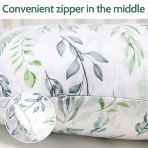 Car Seat Covers for Babies and Nursing Pillow Cover, Green Leaf