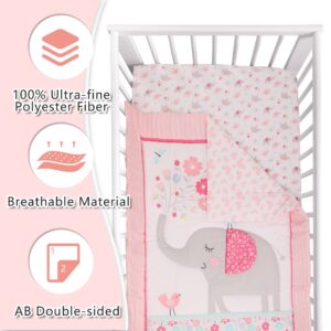 Honkaii Crib Bedding Set for Boys or Girls 3 Piece (3-Pink-Bella)