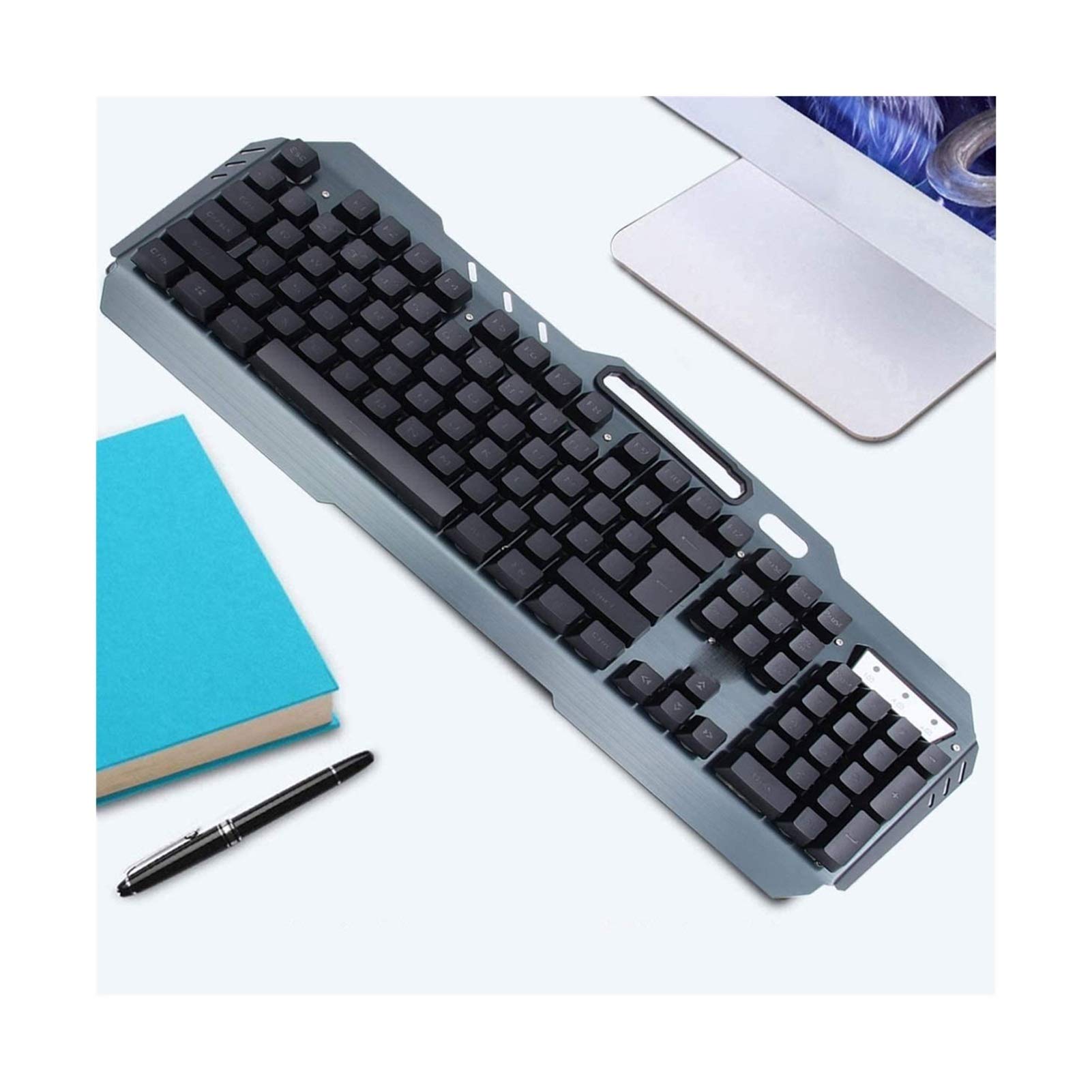 HHWKSJ Gaming Keyboard and Mouse Combo,LED Rainbow Backlit USB Wired Computer Keyboard 104 Key,Spill-Resistant Design,Ergonomic Wrist Rest Keyboard Mouse Set for Windows PC Gamer. (Color : A)