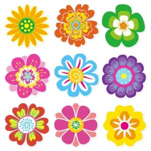 eabetoo 45 pcs flower cutouts for classroom bulletin board back to school spring summer back to school party decorations