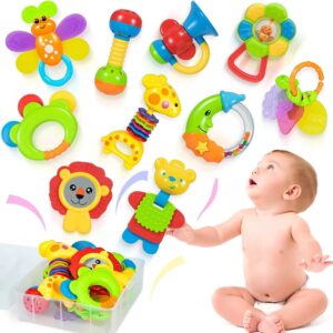 10pcs baby toys 0-3-6 months teething toys for babies 0-6-12 months baby rattles 0-3-6 months infant newborn toys baby toys 6 to 12 months sensory toys rattles for babies 0-6 months birthday gifts