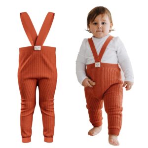 mama-yoyo baby&kids |100% organic cotton | gots certificate | baby knit leggings with suspenders | high waist tights | winter fall baby pants | baby knitwear premium comfortable clothes |cappucino