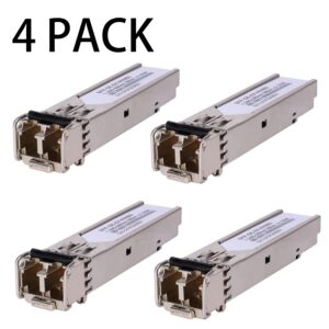 4 Pack 1.25G 850nm Multimode SFP LC Transceiver Fiber Module 550 Meters 1000Base-SX LC MMF for Cisco GLC-SX-MMD/SX-MM/SFP-GE-S,Fortinet,Ubiquiti UniFi UF-MM-1G,Mikrotik S-85DLC05D Meraki MA-SFP-1GB-SX