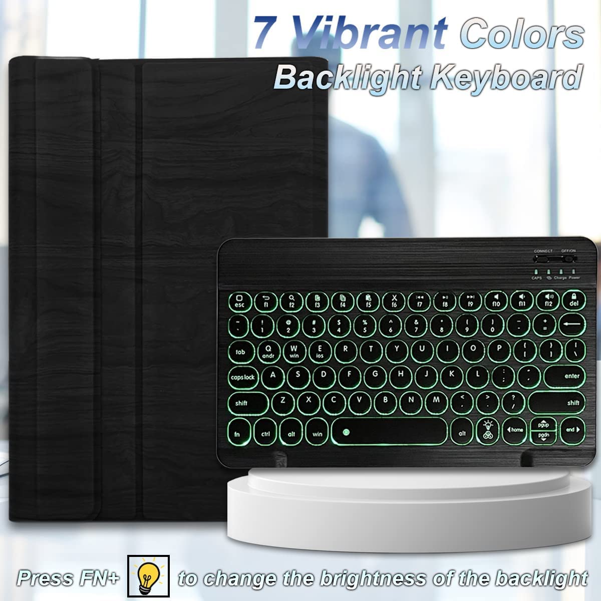 LDSOYIA Lenovo Tab P11 Plus 2021 & P11 2020 Keyboard Case 11 inch [Backlit, TB-J607F TB-J606X], 7 Color Backlights Detachable Wireless Keyboard Protective Case Cover for Lenovo Tab P11 Plus & P11