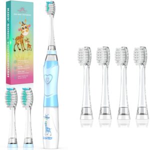 dada-tech kids electric toothbrush blue with replacement heads (dt-k6)