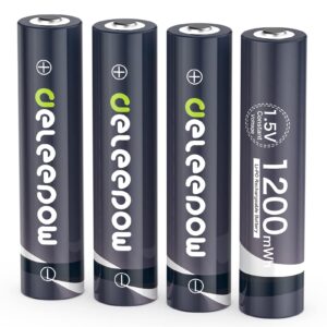 deleepow rechargeable aaa batteries lithium 1200mwh aaa batteries rechargeable 1.5v 1500 cycle(only batteries)