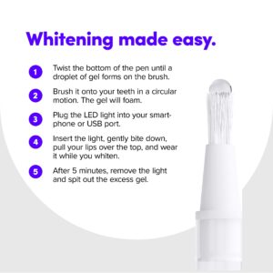 SmileDirectClub Teeth Whitening Kit - Wireless LED Light, 1 Gel Pen, Professional Strength - Pain Free, Enamel Safe, Up to 9 Shades Whiter in 1 Week