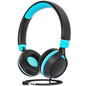 headphones for kids school, kids headphones wired with 94db volume limited for boys girls, foldable stereo kids headphones, child headphones on ear for study tablet airplane school